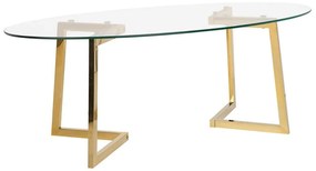 Konferenční stolek skleněná deska a zlaté nohy FRESNO Beliani