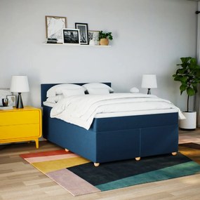 Box spring postel s matrací modrá 160x200 cm textil 3289037
