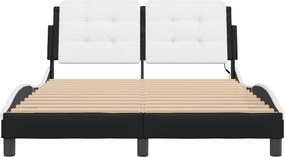 Rám postele s LED bez matrace Zadar černý a bílý 140x200 cm 3214115