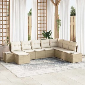 Sada zahradních pohovek 8 ks Béžová polyratan 3347181