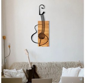 Asir Nástěnná dekorace 39x93 cm kytara dřevo/kov AS1637