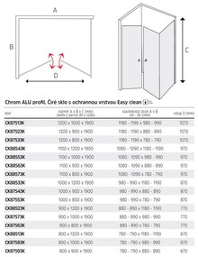 Mereo Lima sprchový kout obdélník 120x90x190 cm sklo Čiré ALU chrom CK87523K