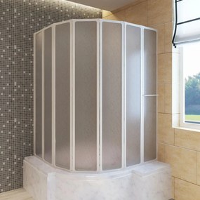 Sprchová zástěna 140 x 167 cm , 7 skládacích panelů , držák na ručník - Default Title