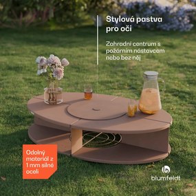 Blumfeldt Firebowl Ebeko 3 v 1, lze použít jako gril nebo stůl, grilovací rošt + ochrana proti jiskrám