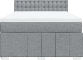 Box spring postel s matrací světle šedá 140 x 200 cm textil 3289405