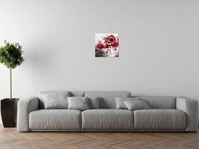 Gario Obraz s hodinami Červené Vlčí máky Rozměry: 40 x 40 cm