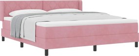 Postel s boxspringem s čelo Růžová 200 x 180 cm samet 3341539