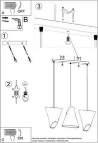 Lustr SOLLUX BLUM 3 bílý E27 3x60W bez žárovky SL.0771