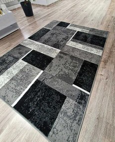 HU Šedý geometrický koberec s kostkovaným vzorem ve tvaru obdélníku NEW IDEA 90311-0433 Rozměr: 50x80 cm