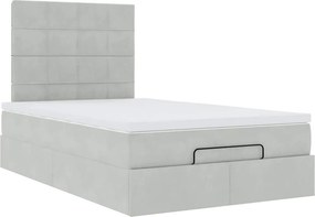 Osmanský rám postele s matracemi světle šedá 120x200cm samet 3313463