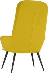 Relaxační křeslo hořčicově žluté samet 341201