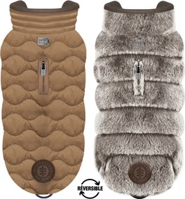 MILK&PEPPER Oboustranný kabát pro psy Gaspard Camel Velikost: 32
