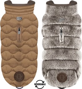 MILK&PEPPER Oboustranný kabát pro psy Gaspard Camel Velikost: 26