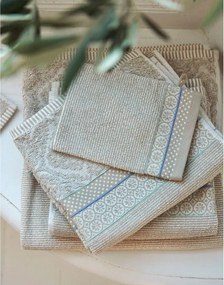 Pip Studio ručníky z bavlněného froté Soft Zellige, khaki (Luxusní ručníky z bavlněného froté v designu Soft Zellige v barvě khaki)