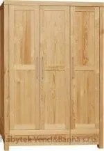 moderní šatní skříň z masivního dřeva borovice třídveřová DEL SOL III 3D/2S drewfilip 1