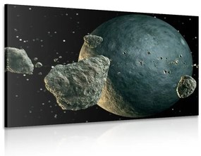 Obraz meteority v okolí planety - 60x40 cm