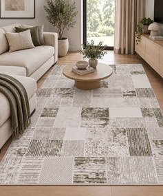 Koberec HOME 384 CREAM / GREEN