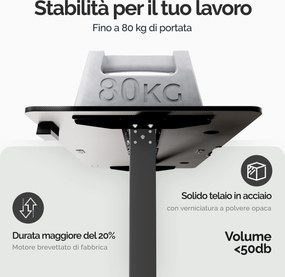 Výškově nastavitelný Psací stůl černý (karbonový vzhled) 160x75x73-118cm