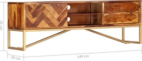 vidaXL TV stolek 140 x 30 x 45 cm masivní sheeshamové dřevo [247998]