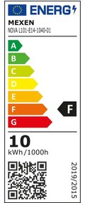 Mexen Nova, LED žárovka E14, G45, 10W, neutrální - 4000K, 1055 lm - L101-E14-1040-01