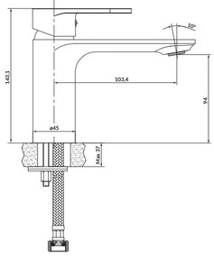 Cersanit S951-334 - Umyvadlová baterie CREA 14,3 cm nikl