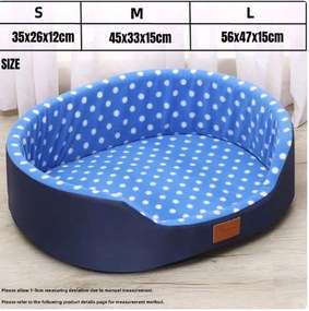 Oboustranný pelíšek pro domácí mazlíčky - oválný (3 velikosti, 4 barvy) Varianta: modrý pelíšek, Velikost: M: 45x33x12 cm