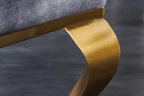 Židle Moderní barokní šedá s hlavou lva zlatá/ 42318