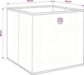 Úložné boxy 4 ks netkaná textilie 28 x 28 x 28 cm bledě modré 325231