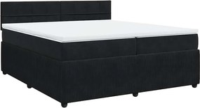 Box spring postel s matrací černá 200x200 cm samet 3290132