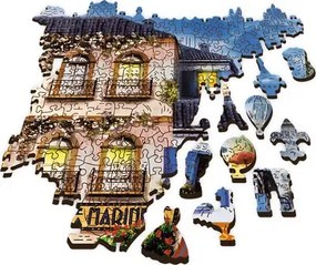 TREFL Dřevěné puzzle Francouzská ulička / 1000 dílků / 51,9 x 37,5 cm
