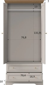 KORA k | šatní skříň KS1 | 88 cm | kašmír/dub mavelia