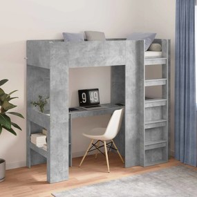 Rám patrové postele se stolem Betonově šedá 75 x 190 cm 3410430