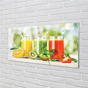 Obraz na skle Koktejly Strawberry Kiwi 120x60 cm