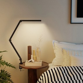 HOMCOM Stolní lampa, nastavitelná jas a barva, kovová svorka, 96 LED, černá