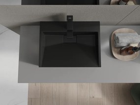 Mexen Ava, umyvadlo na desku z konglomerátu 1/O 50 x 38 cm, černá matná, 23015071