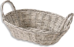 Oválný košík HARVEST 28x21 cm šedý