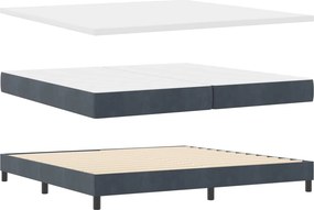 Postel s boxspringem s čelo Tmavě šedá 200 x 200 cm samet 3340407
