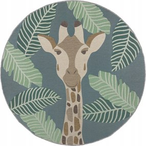 160x160 (průměr) kruh Kusový koberec Dauntless Eric Giraffe Blue – na ven i
