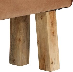Lavice gymnastický kůň 160 cm hnědá pravá kůže a mangovník 320608