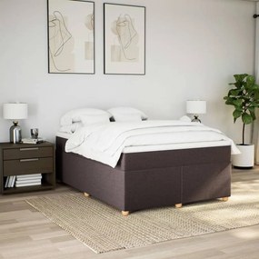 Box spring postel s matrací tmavě hnědá 160x200 cm textil 3285390