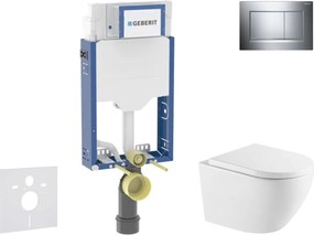 Geberit Kombifix - Set předstěnové instalace, klozetu Oudee a sedátka softclose, tlačítko Sigma20, chrom SANI15CA1145