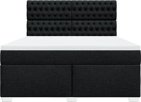 Box spring postel s matrací černá 180x200 cm textil 3292876