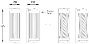 Zuma Line W0528-02N-F7AC - Nástěnné svítidlo SERGIO 2xE14/60W/230V zlatá