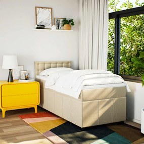 Box spring postel s matrací krémová 80 x 200 cm textil 3289214