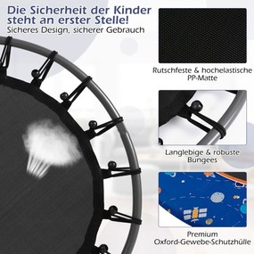 Costway Ø92 cm dětská trampolína mini trampolína s LED osvětlením a amp