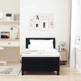 Postel s boxspringem s čelo Černý 100 x 200 cm textil 3338666