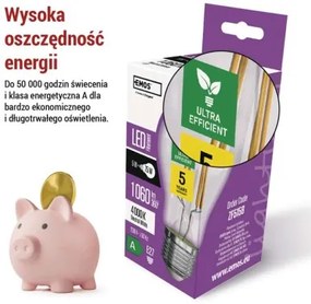 Emos lighting LED žárovka Filament A60 A CLASS/ E27 / 5 W (75 W) / 1 060 lm / neutrální bílá 1525283412