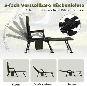 Costway Velké rybářské křeslo Skládací kempingové křeslo Heavy Duty