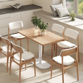HOMCOM obdélníkový jídelní stůl pro 6 osob, 120 x 70 x 75 cm, kuchyňský stůl s podstavcem a tlustou deskou, dub bílý