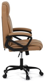 Autronic Židle kancelářská, béžová ekokůže, kovový kříž